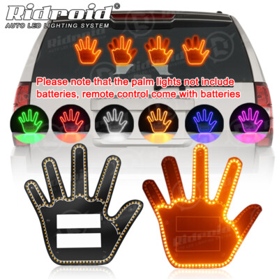 Car Funny Middle Finger Light 4 Gesture Modes LED Hand Light with ...