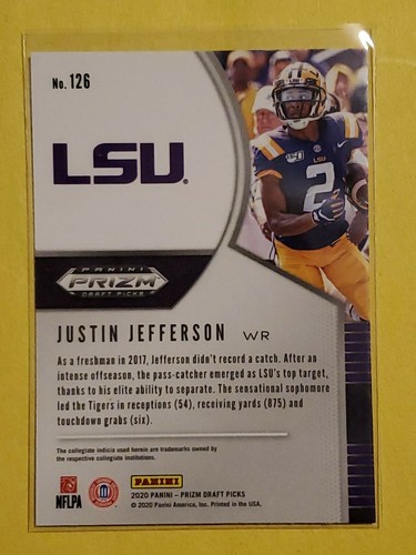 2020 Panini Prizm Draft Picks - Draft Picks Rookies Justin Jefferson ...