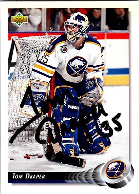 1992-93 Upper Deck Tom Draper Autographed Card - Buffalo Sabres - TTM ...
