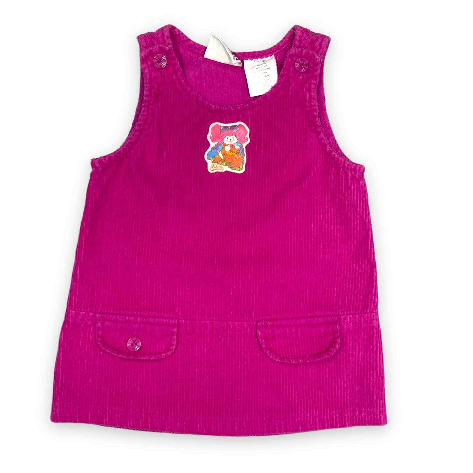 Vintage 90s 80s Poochie Pink Baby Toddler Pinafore Corduroy Jumper ...