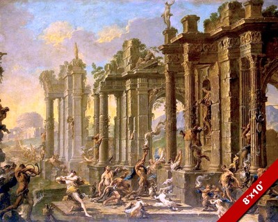 ROMAN BACCHUS FESTIVAL AMONG RUINS OF ANCIENT ROME PAINTING ART CANVAS ...