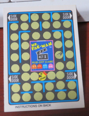 NS154 1981 FLEER MRS PAC MAN STICKER RUB OFF GAME | eBay