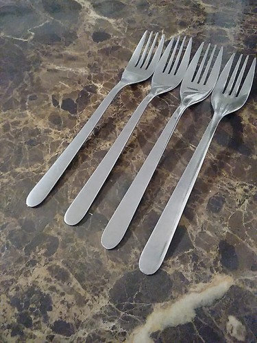 IKEA FORNUFT Stainless Flatware 4 Dinner Forks | eBay