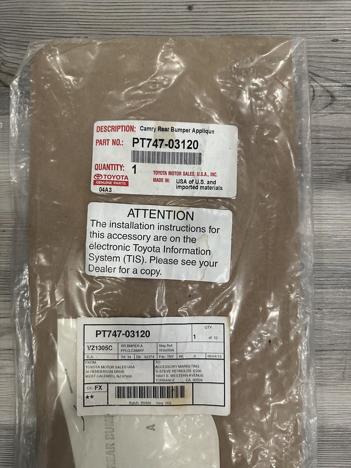 2012 2013 2014 TOYOTA CAMRY REAR BUMPER PROTECTOR APPLIQUE 12 13 14 ...