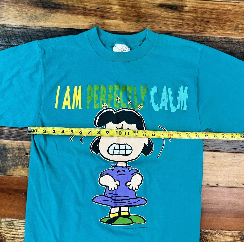 Vintage Peanuts T Shirt Lucy I Am Perfectly Calm 1990s Charlie Brown ...
