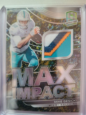 2021 Spectra Mike Gesicki Neon Splatter Prizm Max Impact 4 Color Patch ...