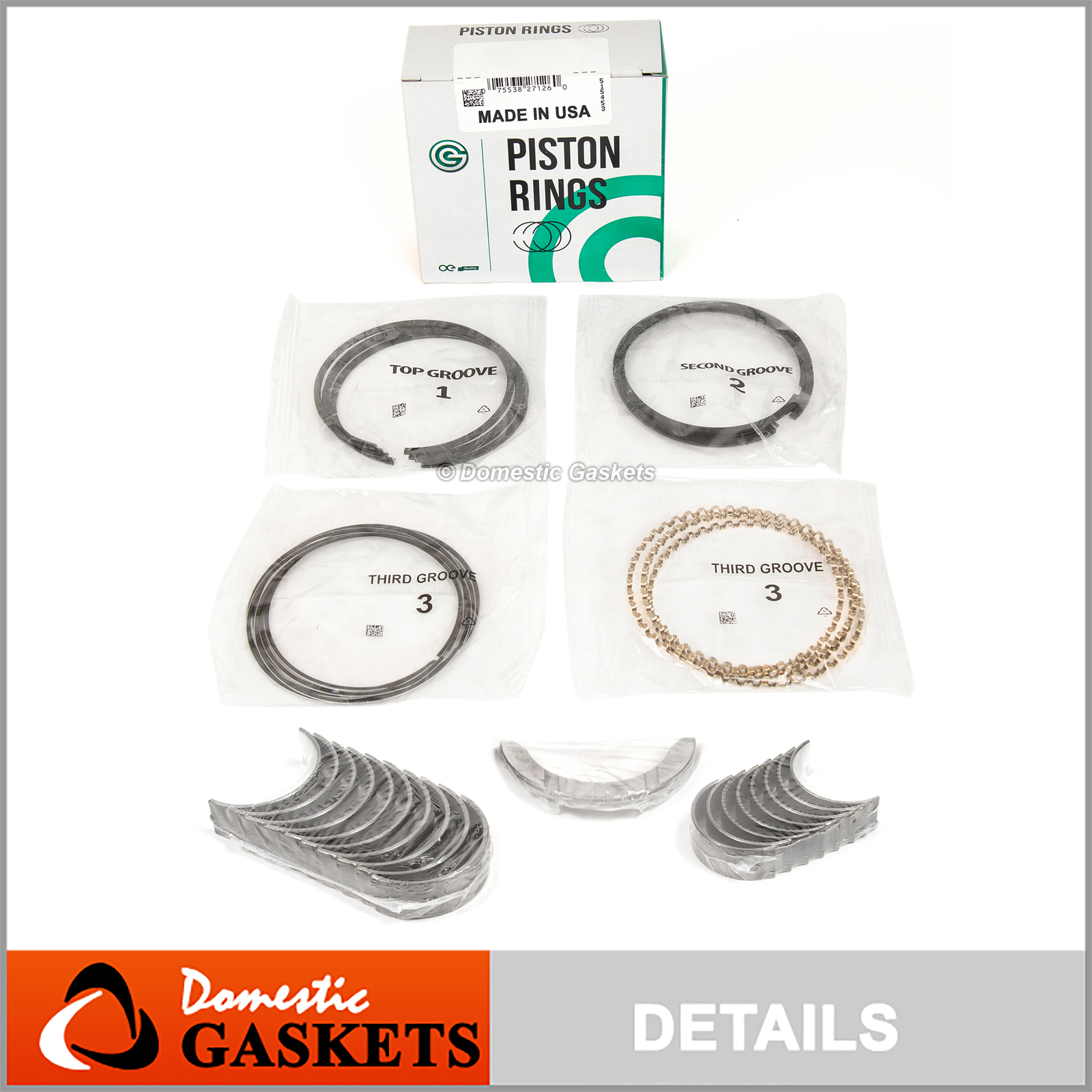 Piston Rings Main Rod Bearings Fits 11-16 Hyundai Kia Elantra 1.8L 2.0L ...