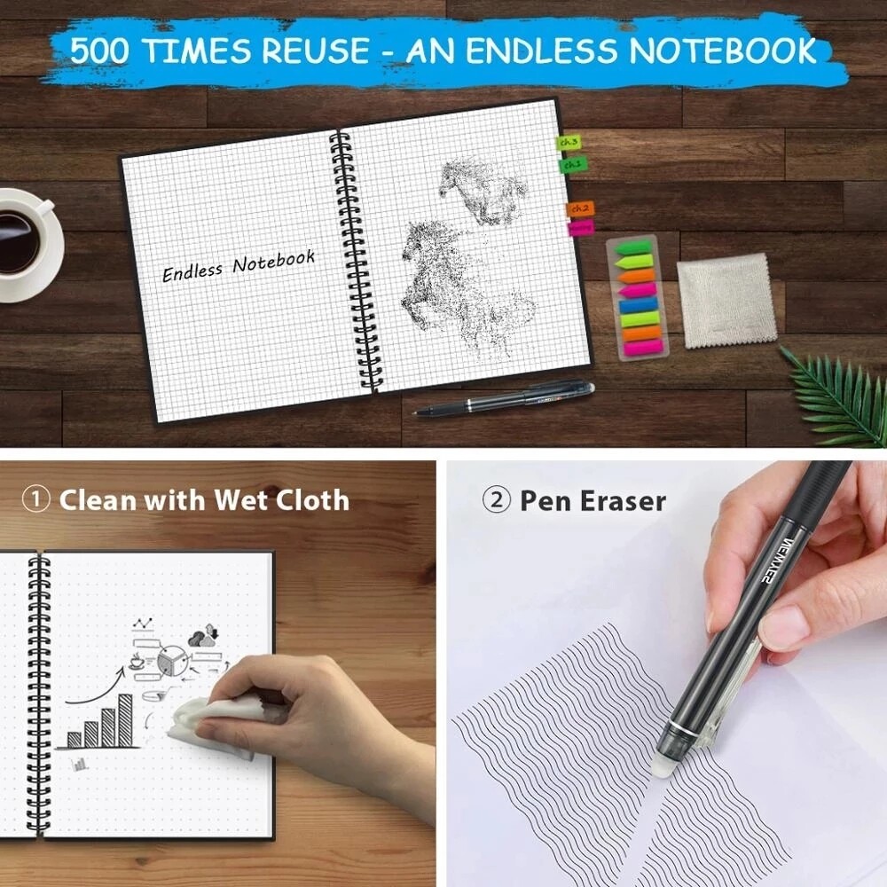 A5 Smart Notebook Erasable Rocketbook Wave Pen Bundles Microwave ...