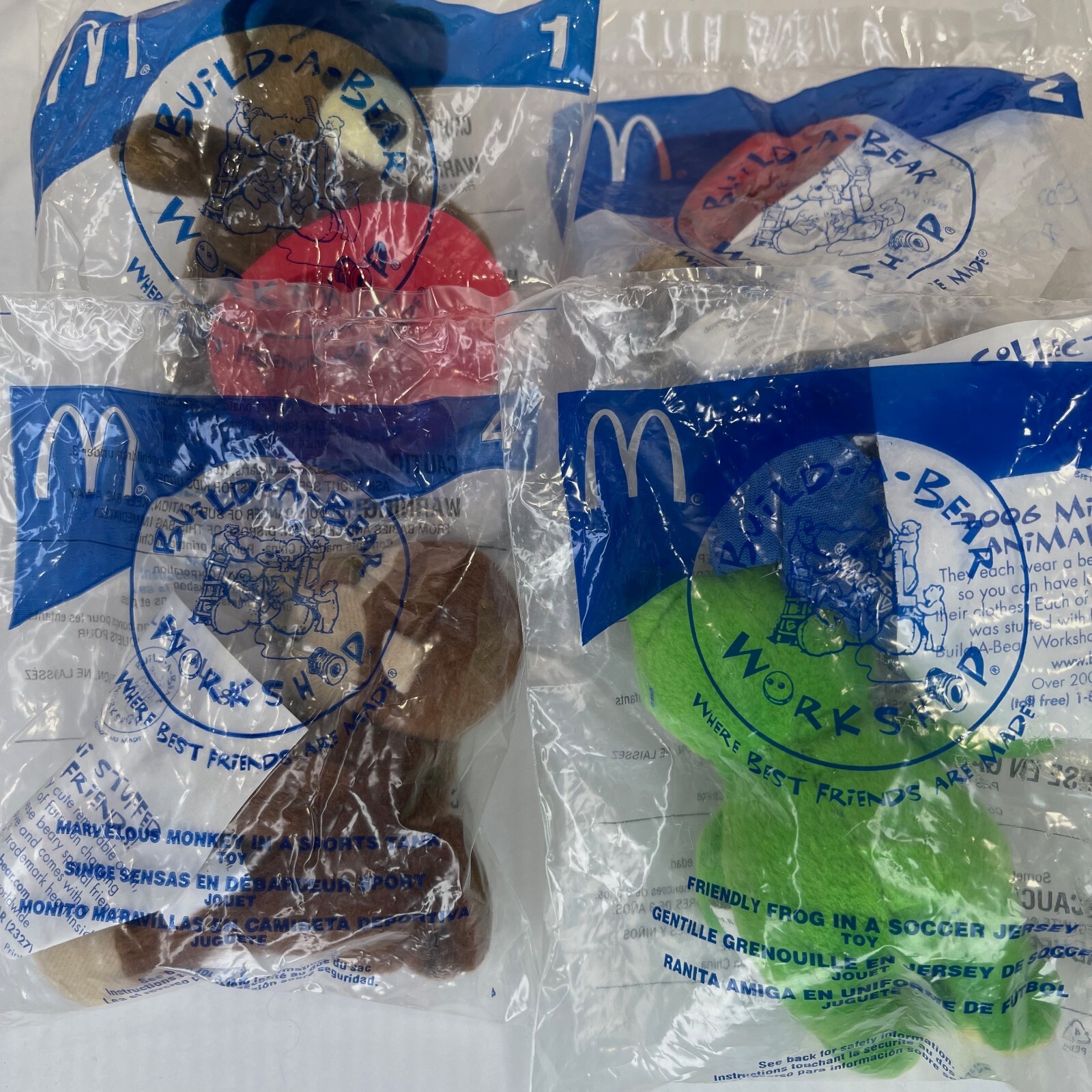 2006 McDonald's Build-A-Bear #1 #2 #4 #8 Happy Meal Toys New Sealed 4 Set | eBay