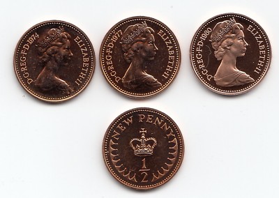 UK PROOF Decimal Half Pennies 1/2p Pence Coins 1971 to 1984 - Choose ...