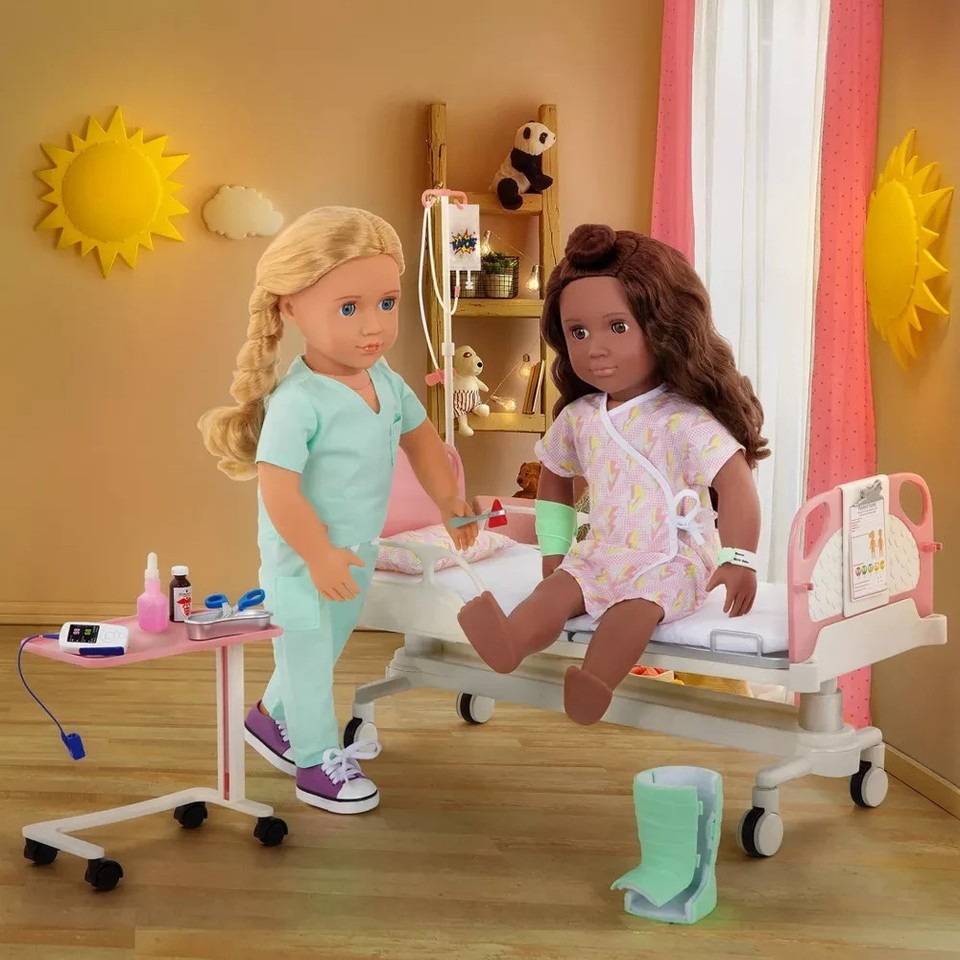 Our Generation Adjustable Hospital Bed & Doctor Set for 18" Dolls - Get ...