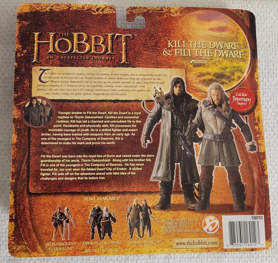 Set of 3 The Hobbit Figurines - Kili, Fili, Dwalin, Balin, Thorin - New ...