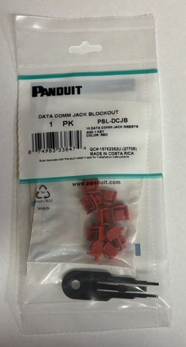 Panduit Data Comm Jack Blockout PSL-DCJB-C 10 Red Inserts and 1 Key NEW ...