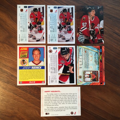 (2) 1990-91 Upper Deck Jeremy Roenick Rookie cards #63 Lot HOF? & 5 ...