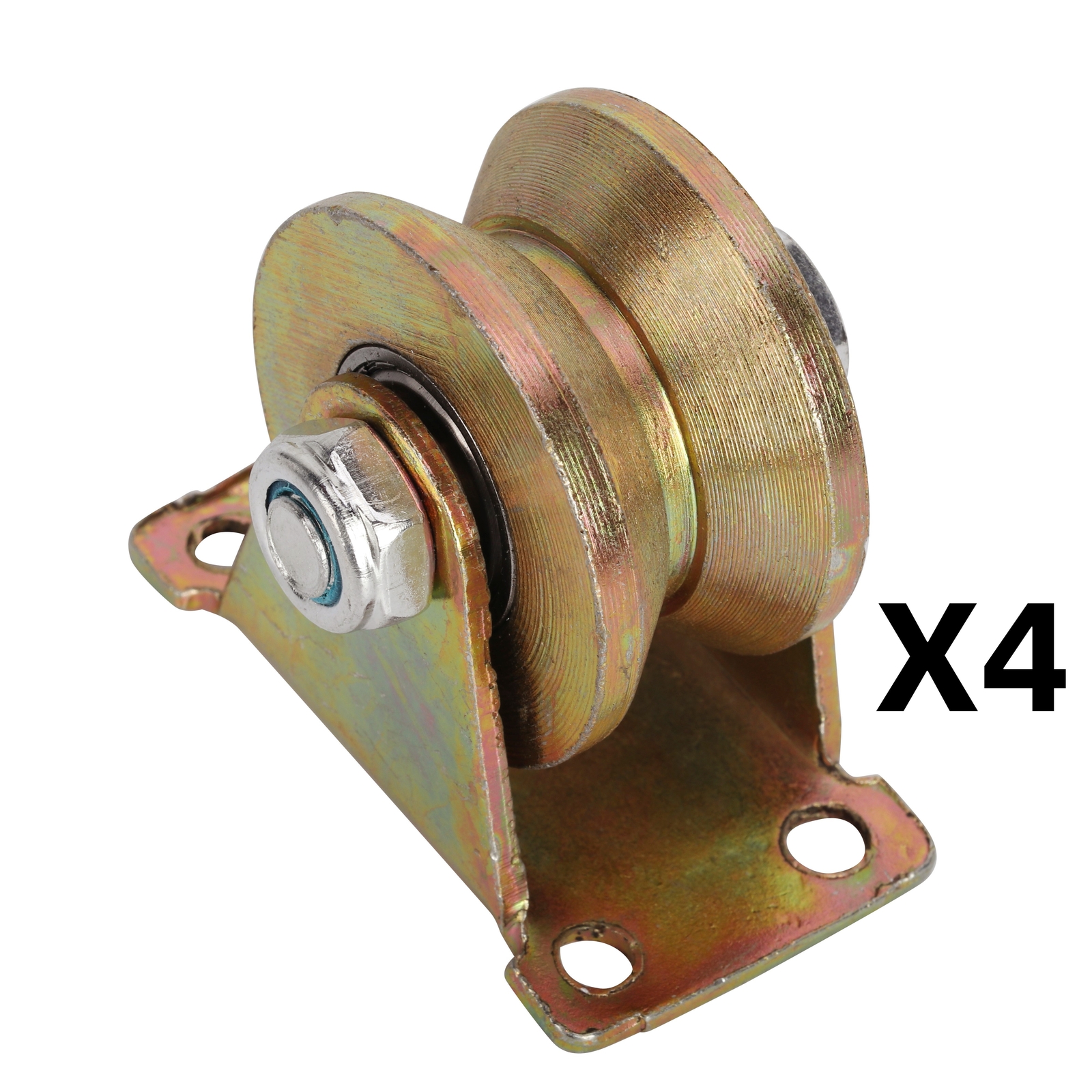 4 Packs Sliding Gate Wheels V Type Groove Wheel 2 inch Heavy Duty Rigid ...