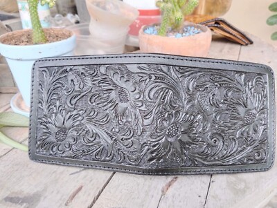 Cowboy Carved Wallet Handmade Western Cowboy Wallet Mens Bifold Wallet ...