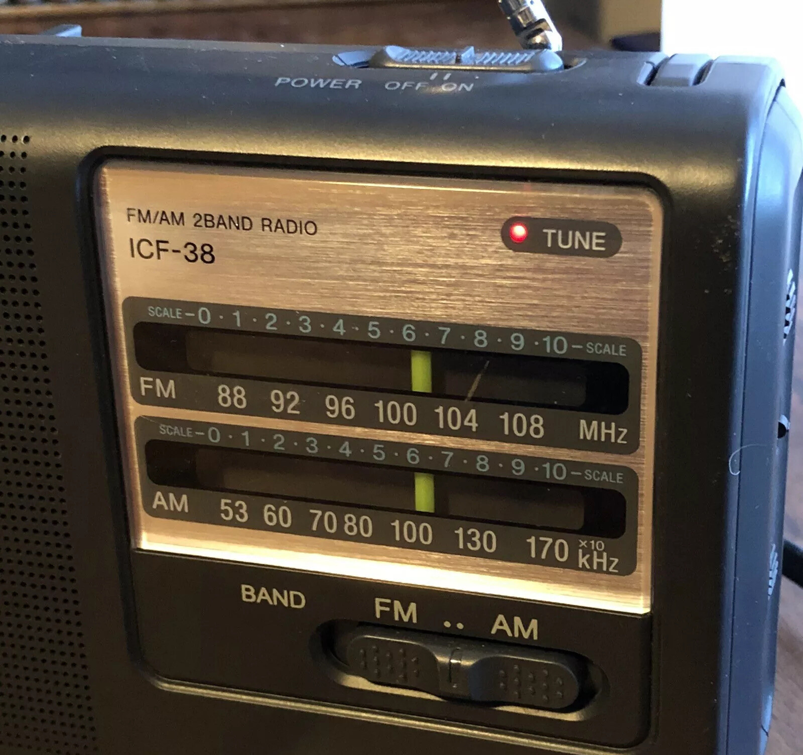 Sony ICF38 Portable AM/FM Radio Black Large Built In Speaker ICF-38 ...