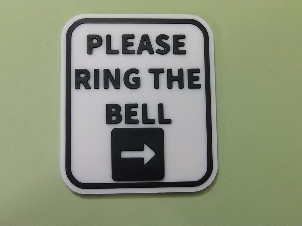 SMALL (PLEASE RING THE BELL) SIGN GREAT FOR RING / BLINK OR NORMAL DOOR ...