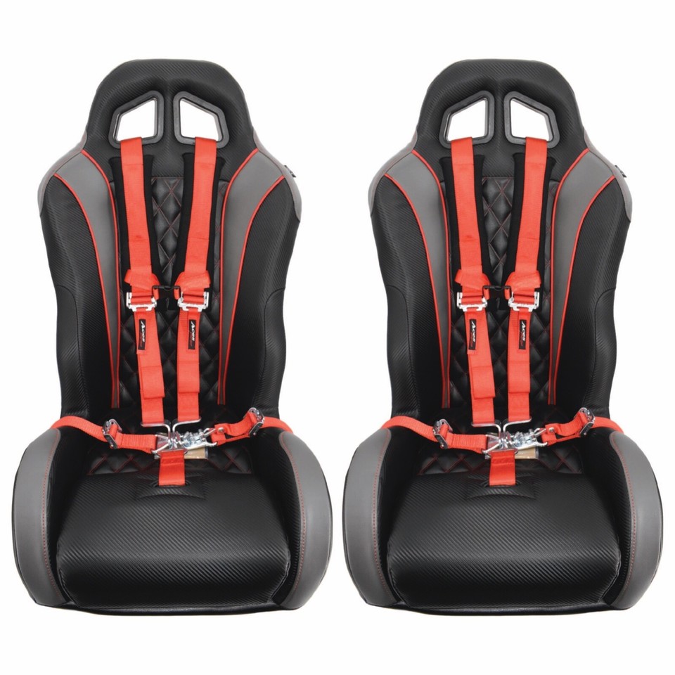 Red and Black Polaris RZR Seats 1000/Turbo (PAIR) Aftermarket Extreme ...