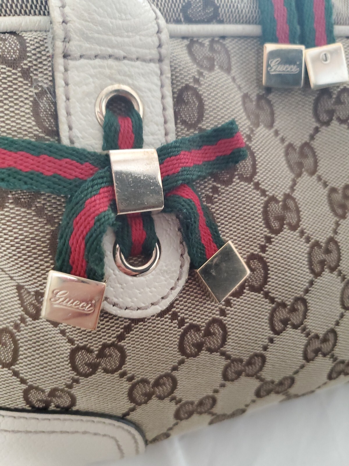 Authentic Gucci GG Princy Brown Beige Canvas Fabric S… - Gem