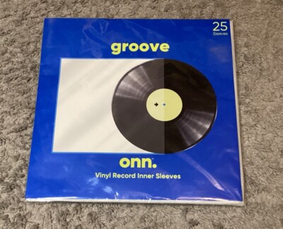 Groove Onn Vinyl Record Inner Sleeves 25 Pack Protect Your Records 12 ...