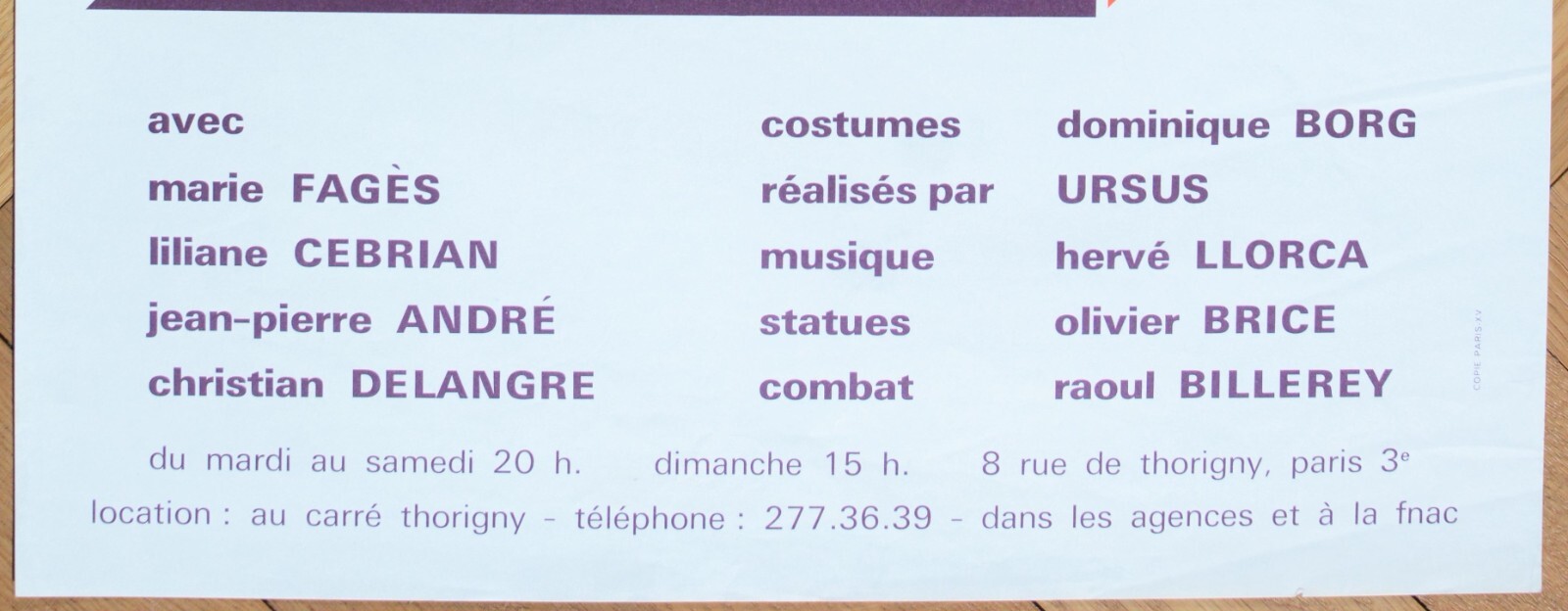 PHEDRE EURIPIDE RACINE DENIS LLORCA POSTER THEATRE CARRE THORIGNY PARIS ...