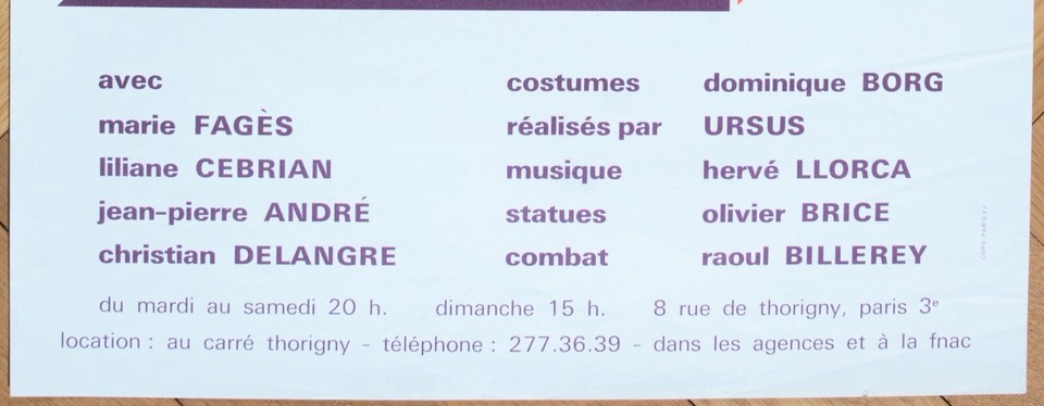 PHEDRE EURIPIDE RACINE DENIS LLORCA POSTER THEATRE CARRE THORIGNY PARIS ...