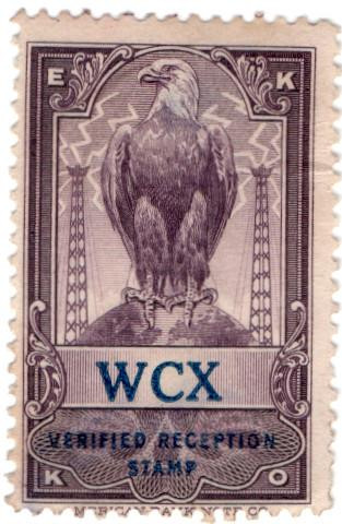 EKKO radio reception stamp, WCX, Detroit, Michigan | eBay