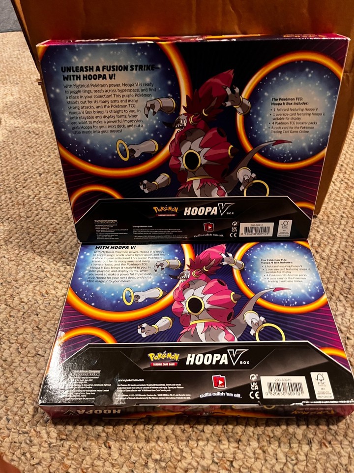Pokemon TCG: Pikachu V Box (2x), Hoopa V Box (2x), Kleavor VSTAR Box ...
