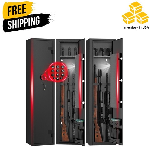 2-4 Long Gun Cabinets for Home Storage of Rifles &Pistols Quick-Access ...