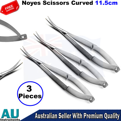 Micro Surgical Noyes Scissors Curved Spring Action Scissors Set Of 3 | eBay