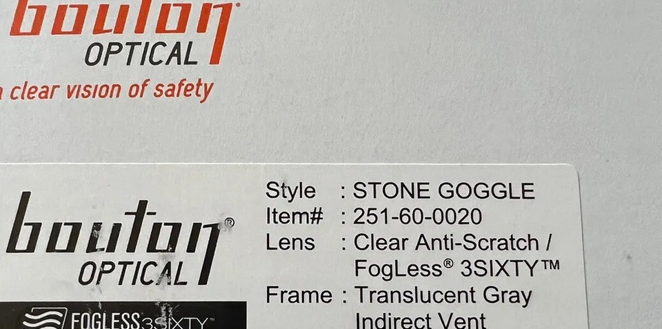 Bouton optical Safety Goggles, Wildland Fire Eye Protection, Anti Fog ...