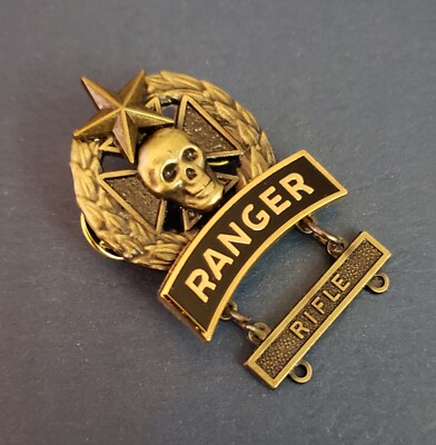 Expert RANGER Sniper Skull Badge Pin Rifle Bar Army Marksman M24 Medal ...