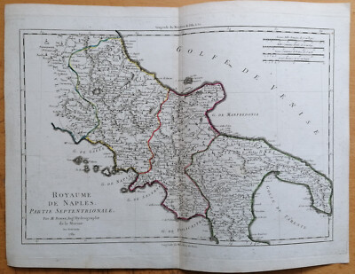 Map of Italy Kingdom of Napoly - Original Map fr. Grenet Atlas - 1790 ...