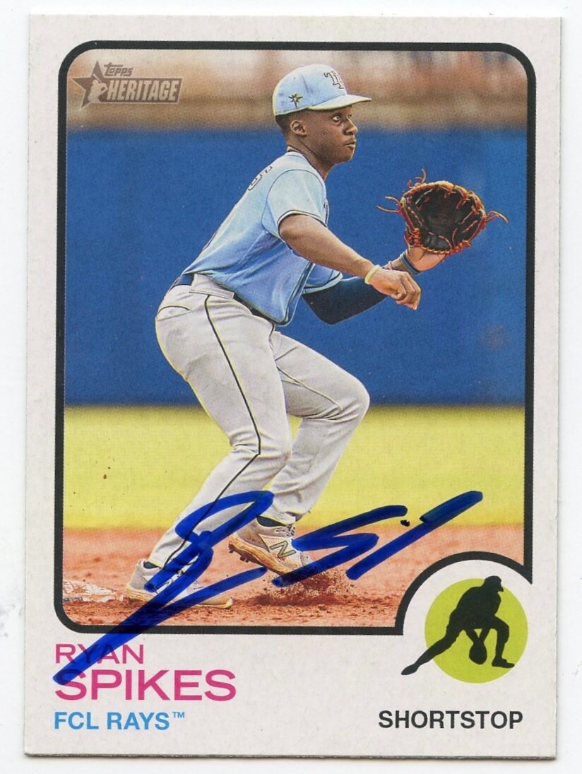 RYAN SPIKES SIGNED AUTOGRAPHED 2022 TOPPS HERITAGE MINORS BASEBALL CARD ...