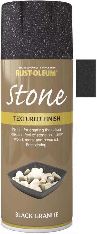 Rust-Oleum Stone Textured Spray Paint Granite Pebble Black Green ...