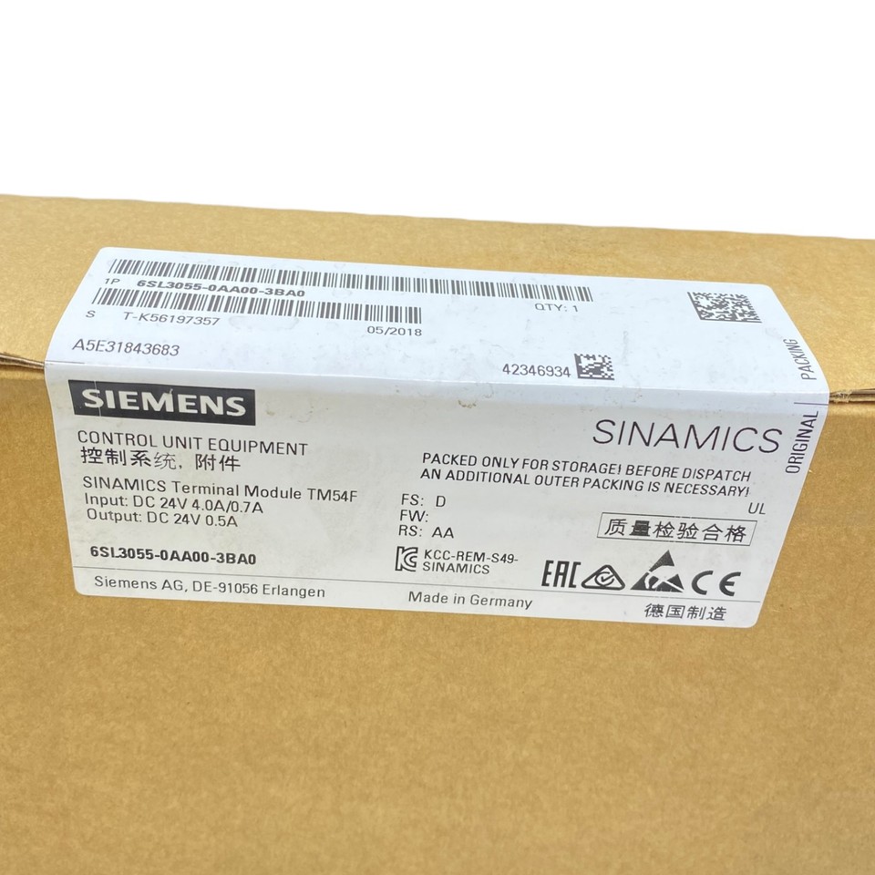 New Siemens SINAMICS S120 TM54F MODULE 6SL3055-0AA00-3BA0 6SL3 055 ...