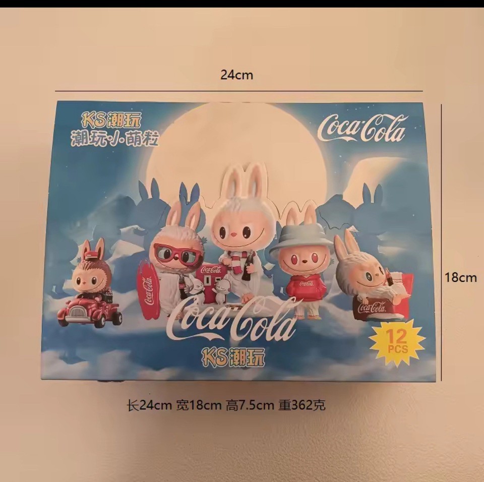12pcs A Box labubu Flocking Labubu Cute Doll Blind Box Desktop ...