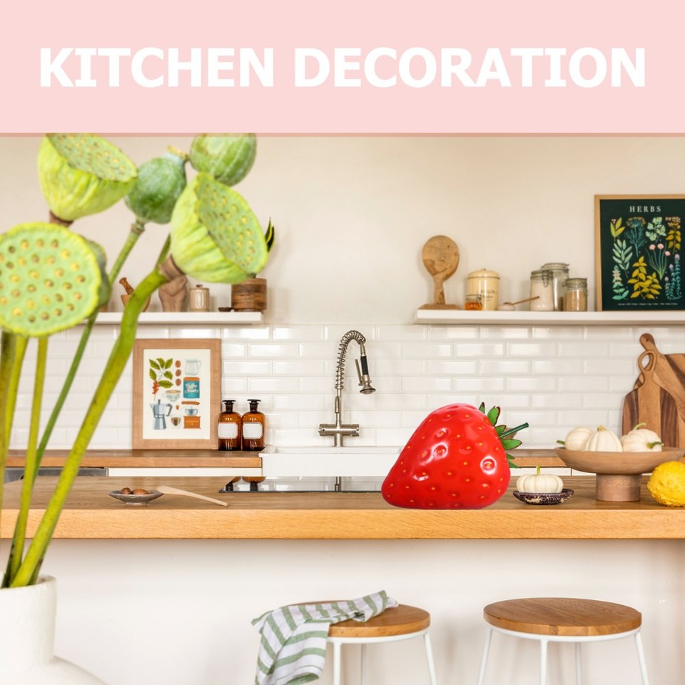 Simulated Strawberry Decorations Fake Strawberries Large Ornament | eBay UK