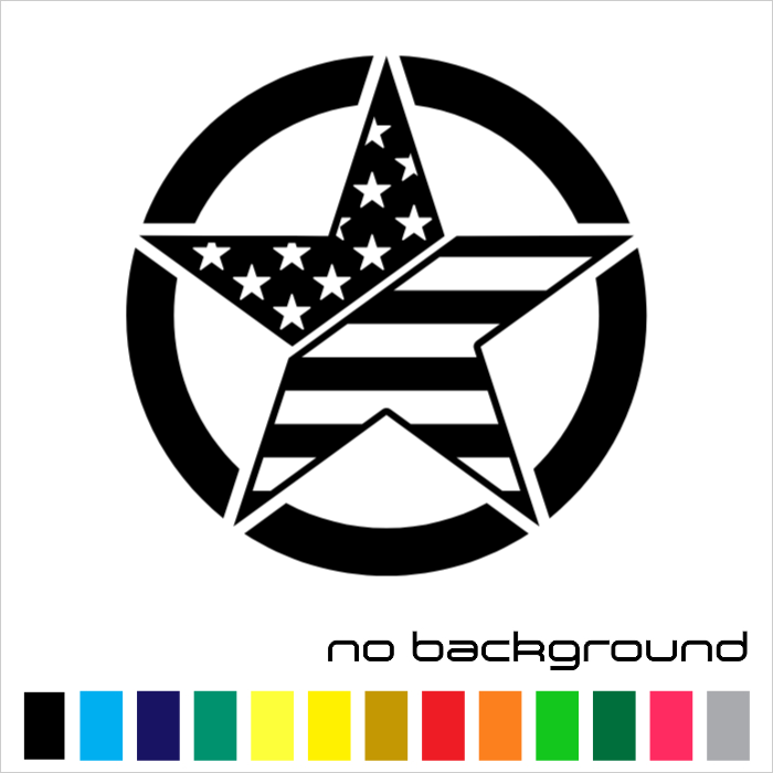 Army Star USA Flag Sticker Vinyl Decal for Jeep US Military Car Door ...