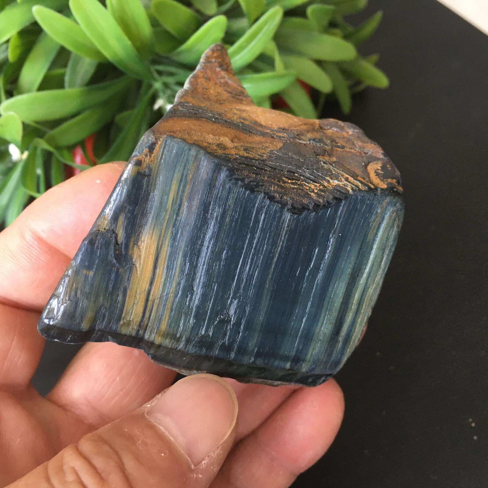 191g Top! Natural blue tiger's-eye Rough Stone Rock Specimen Reiki ...