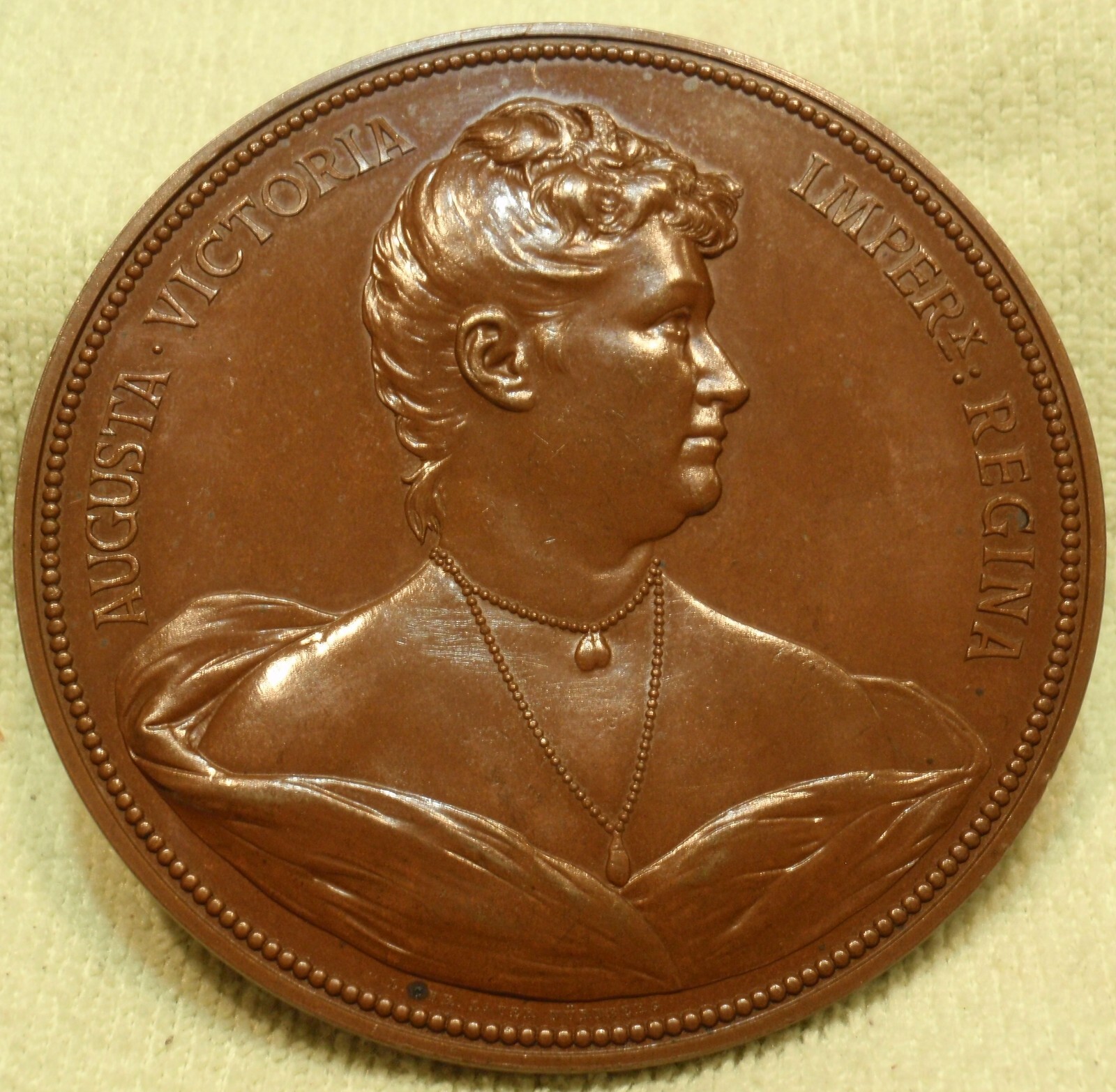 RARE 1891 German Medal Empress Augusta Victoria 20th Anniversary Lauer ...