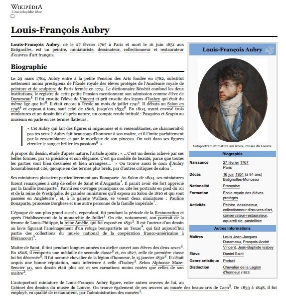 Attr. to Louis-François Aubry (1767-1851)"Portrait of a Lady" miniature ...