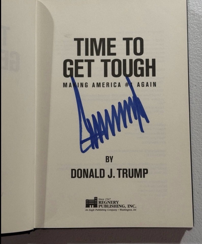 President Donald Trump Signed Autographed Time To Get Tough Book JSA | eBay
