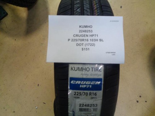 1 KUMHO CRUGEN HP71 P 225 70 16 103H SL 2248253 TIRE BQ2 | eBay