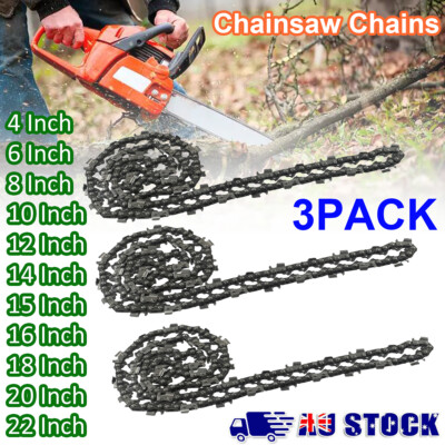 3PCS Semi Chisel Chainsaw Chain Blade 10" 12" 14" 16" 18" 20" 22 Inch ...