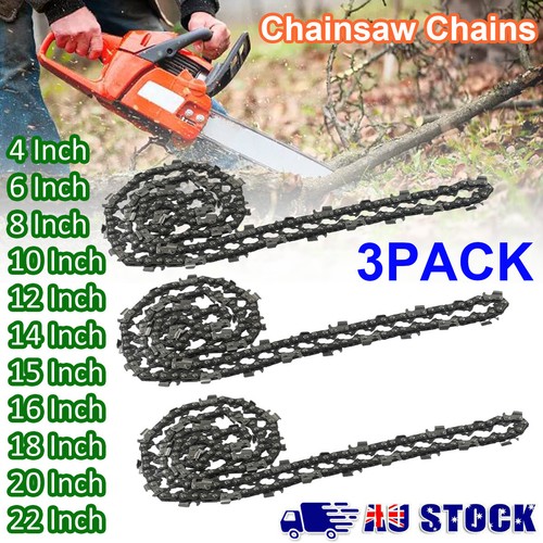 3PCS Semi Chisel Chainsaw Chain Blade 10" 12" 14" 16" 18" 20" 22 Inch ...