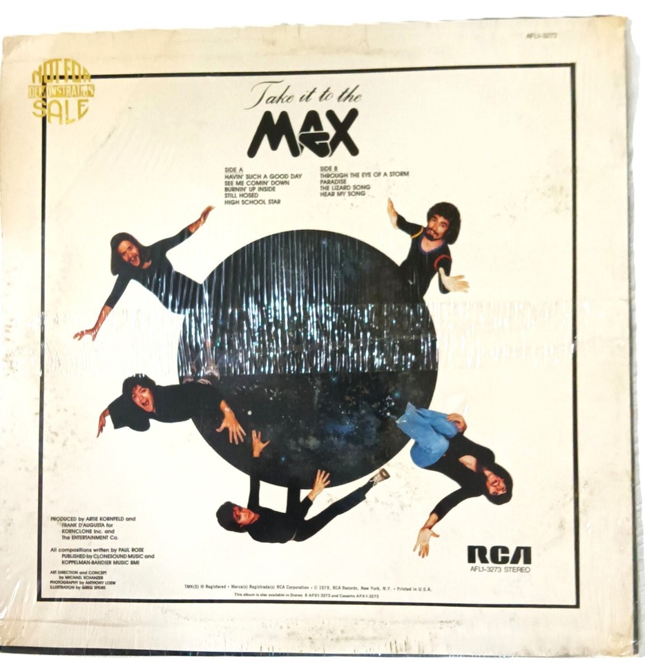 MAX DEMIAN BAND TAKE IT TO THE MAX PROMO 1979 ROCK RCA RECORDS AFLI 3273 SEALED | eBay