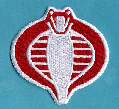 GI Joe Stormshadow Small 3" [inch], Fully Embroidered Red & White Cobra ...