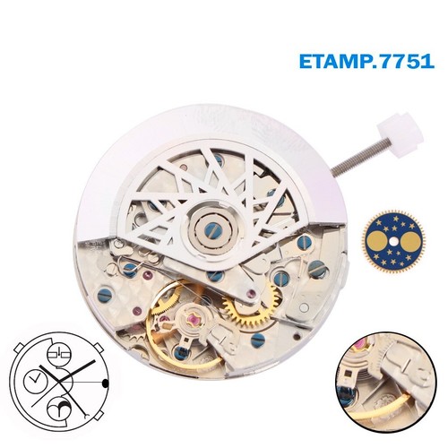 Eta Vajoux 7751 Swiss Automatic Movement , Decoration, Chrono, Moon ...